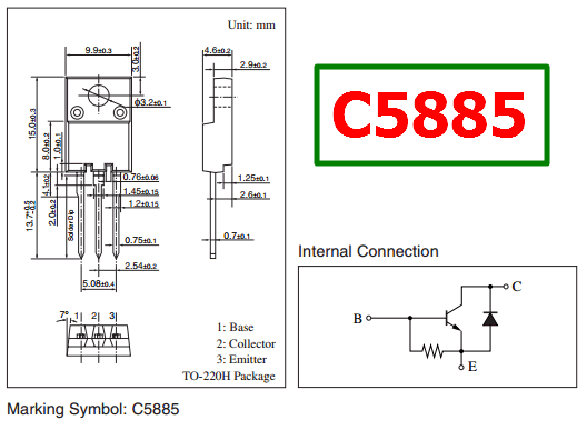 C5885 Datasheet - 1500V, 6A, NPN Transistor - Panasonic