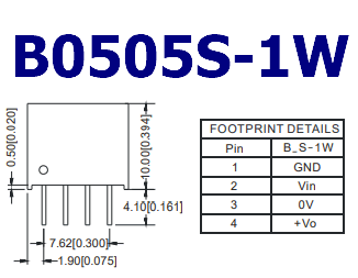 B0505S-1W Datasheet PDF - 5V-5V, 1W, Power Supply Module