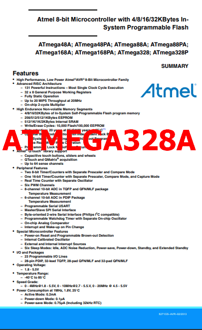 PDF ATMEGA328A Components PDF ATMEGA328A Components