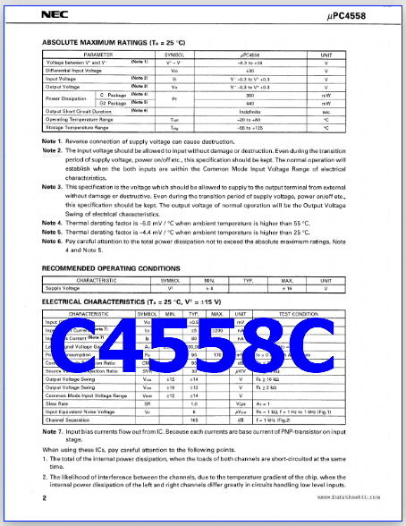 PDF C4558 Components PDF C4558 Components